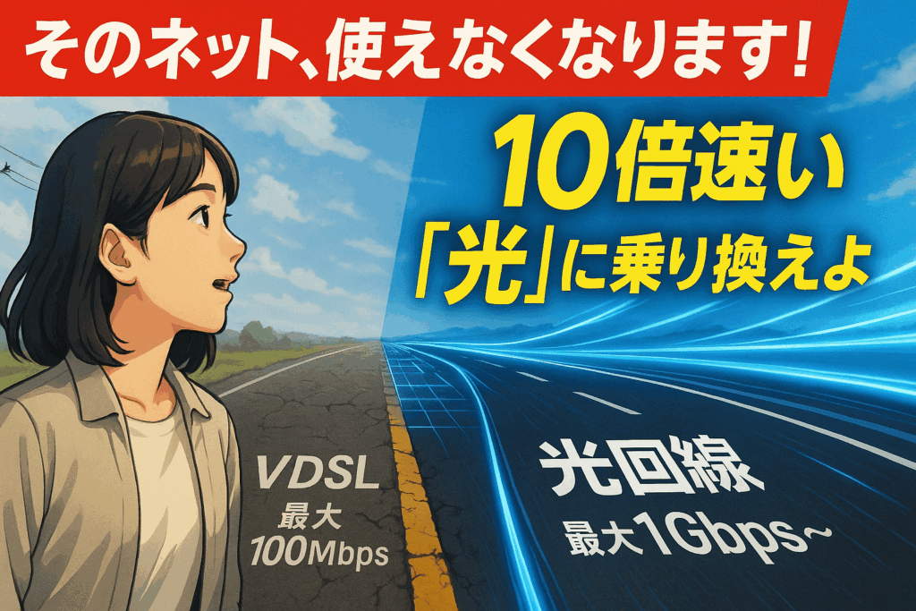 【VDSL終了】ネットが使えなくなる前に！光回線への乗り換え手順とおすすめ回線4選 | ビジネスと一杯のコーヒー